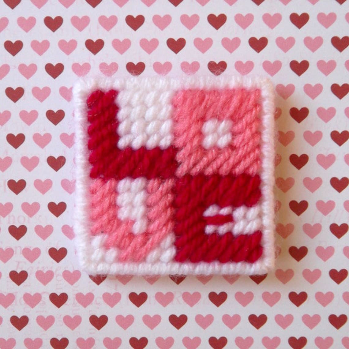 Plastic Canvas: Love and Hearts Mini Magnets set of 4 - Etsy