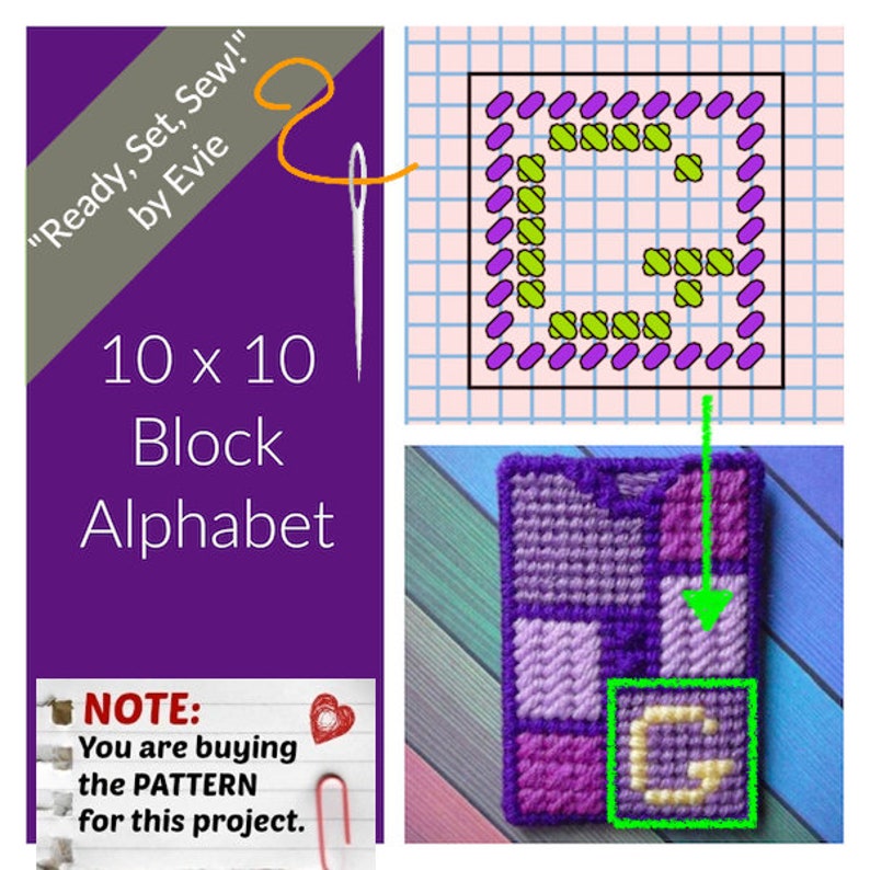 Plastic Canvas Pattern: Block Alphabet 28 graphs for | Etsy