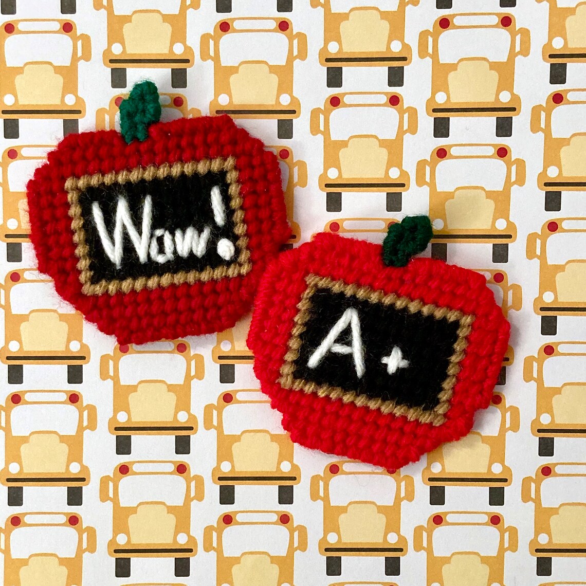 Plastic Canvas: Chalkboard Apples Magnets set of 2 - Etsy