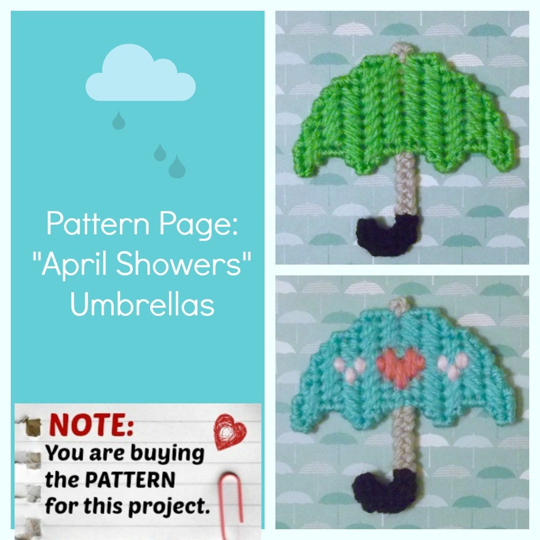 Plastic Canvas Pattern Page: april Showers Umbrellas 2 Designs, Graphs ...
