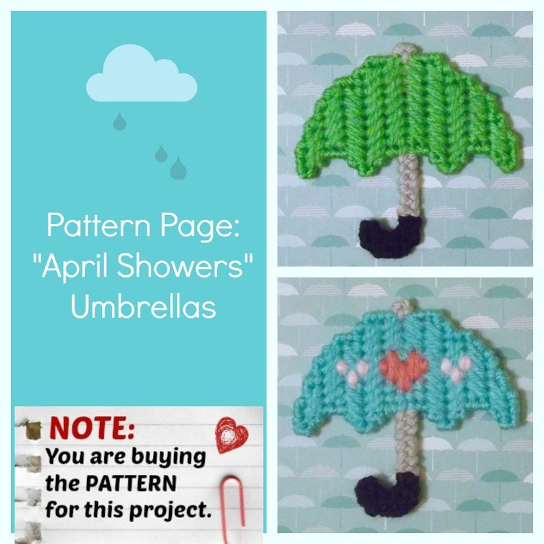 Plastic Canvas Pattern Page: "april Showers Umbrellas" (2 Designs ...