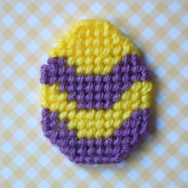 Plastic Canvas: Mini Striped Easter Egg Magnets set of 4 | Etsy