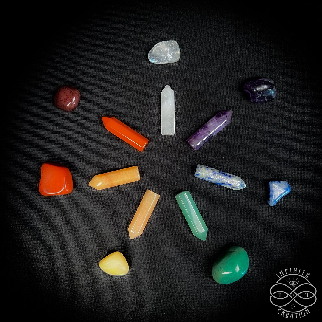 Chakra Color Therapy Healing Stone Set Healing Crystals gift - Etsy