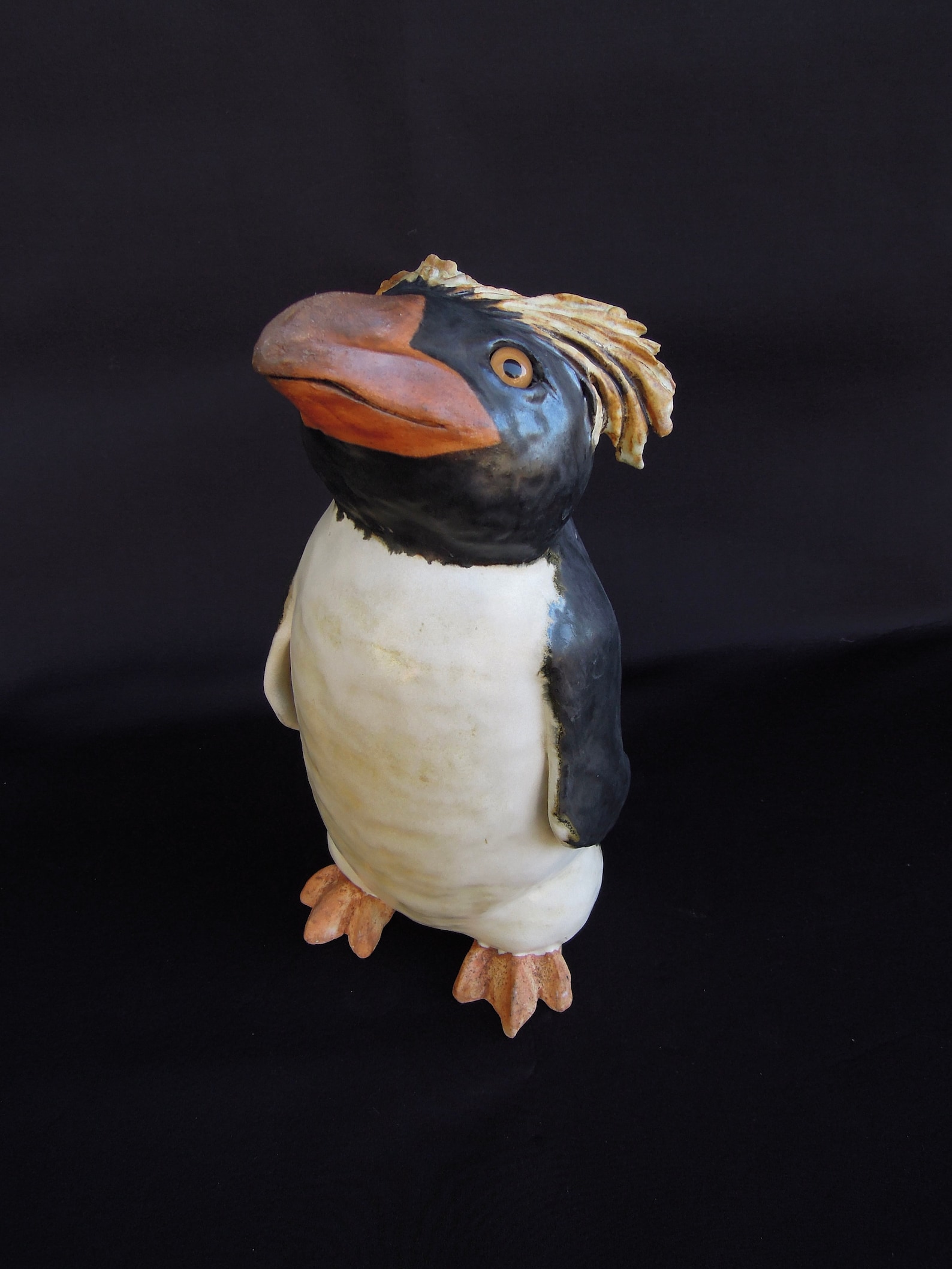 Handmade Ceramic Penguin Sculpture Macaroni Penguin Original | Etsy