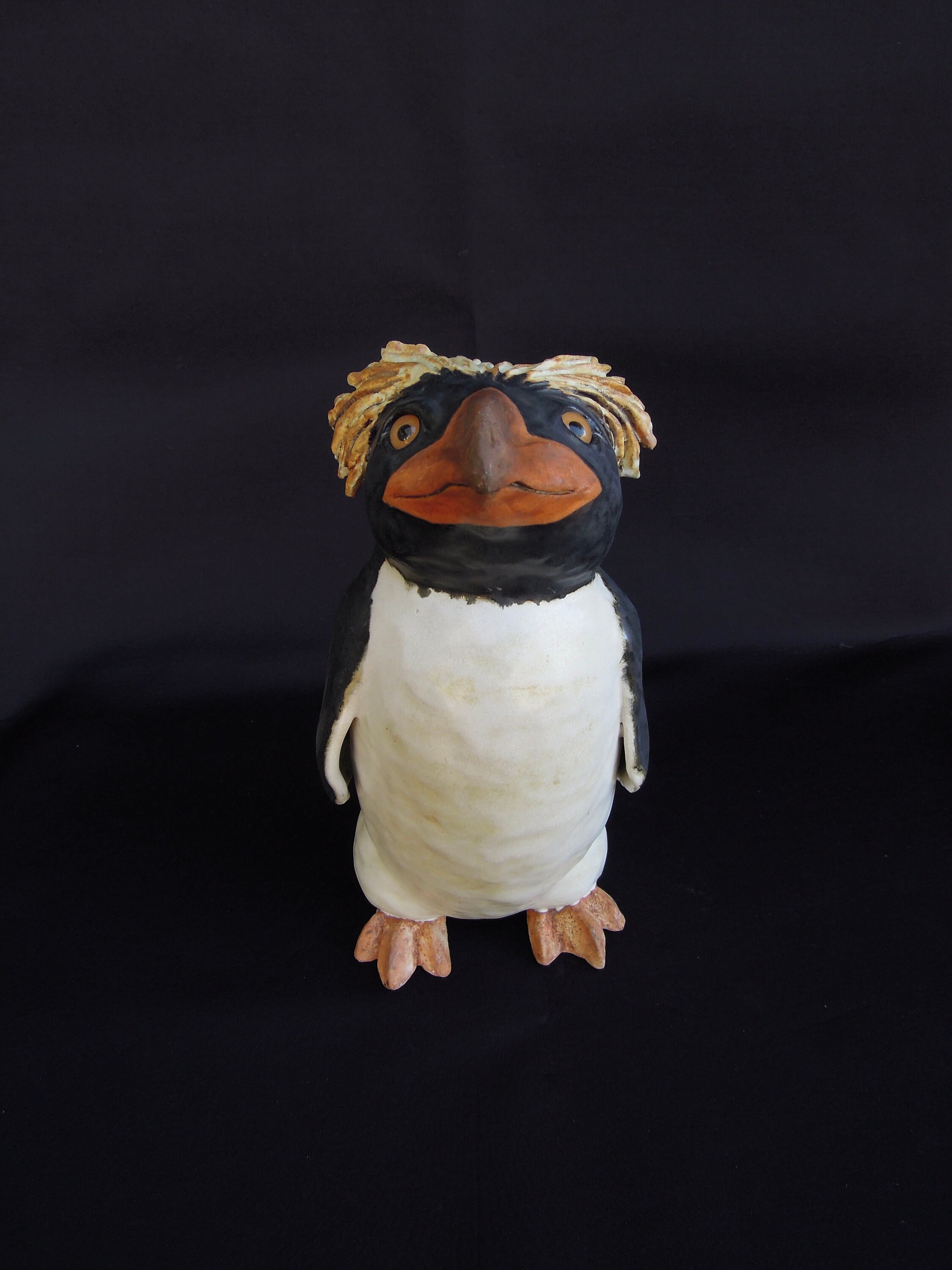 Handmade Ceramic Penguin Sculpture Macaroni Penguin Original | Etsy
