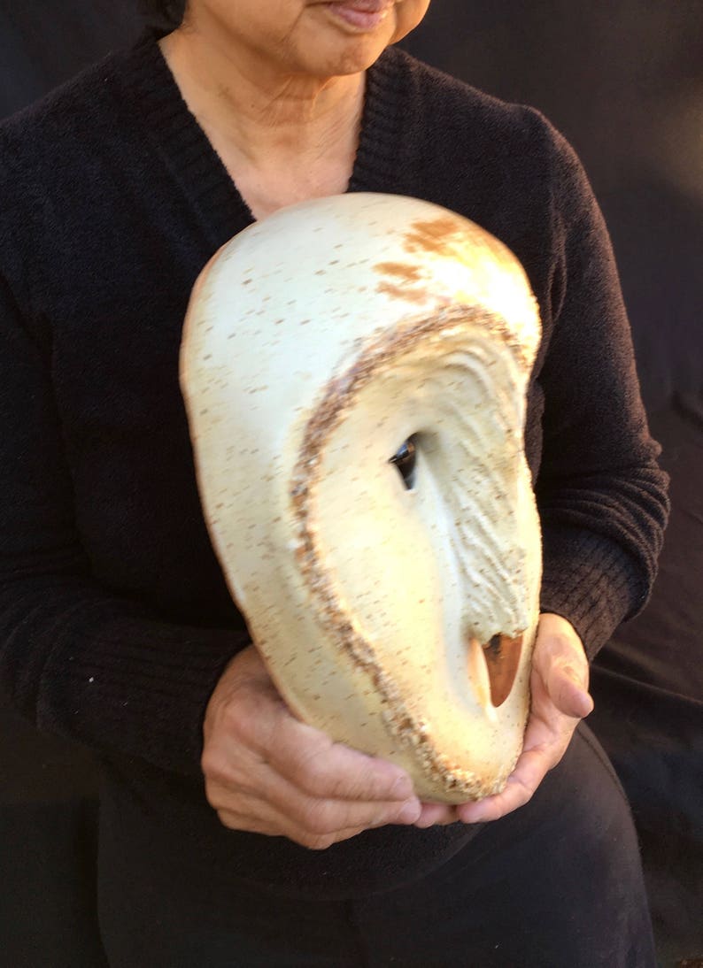 Handmade Original Ceramic Owl Mask Clay Art Mask Owl Sculpture Unique ...