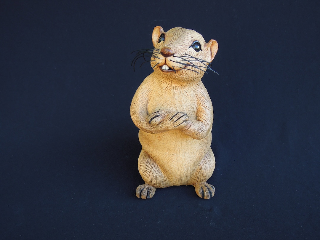 Handmade Ceramic Prairie Dog Sculpture Original Clay Animal Pottery ...