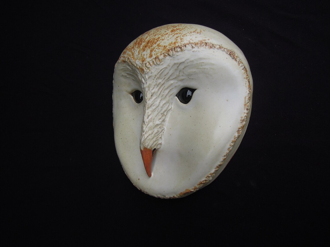 Handmade Original Ceramic Owl Mask Clay Art Mask Owl Sculpture Unique ...