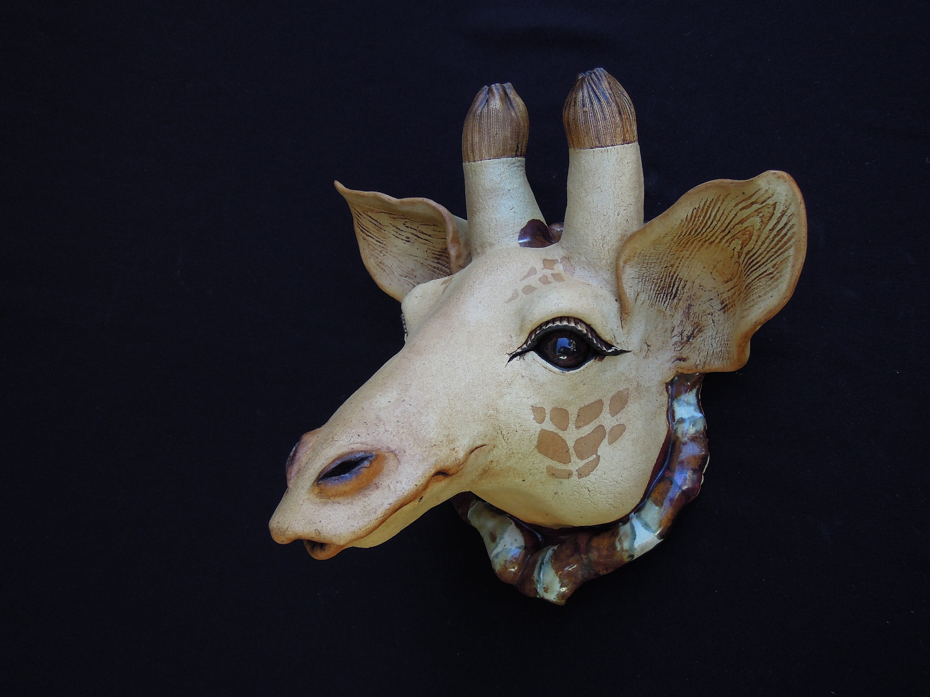 Large Handmade Ceramic Giraffe Original Clay Art Mask Unique | Etsy