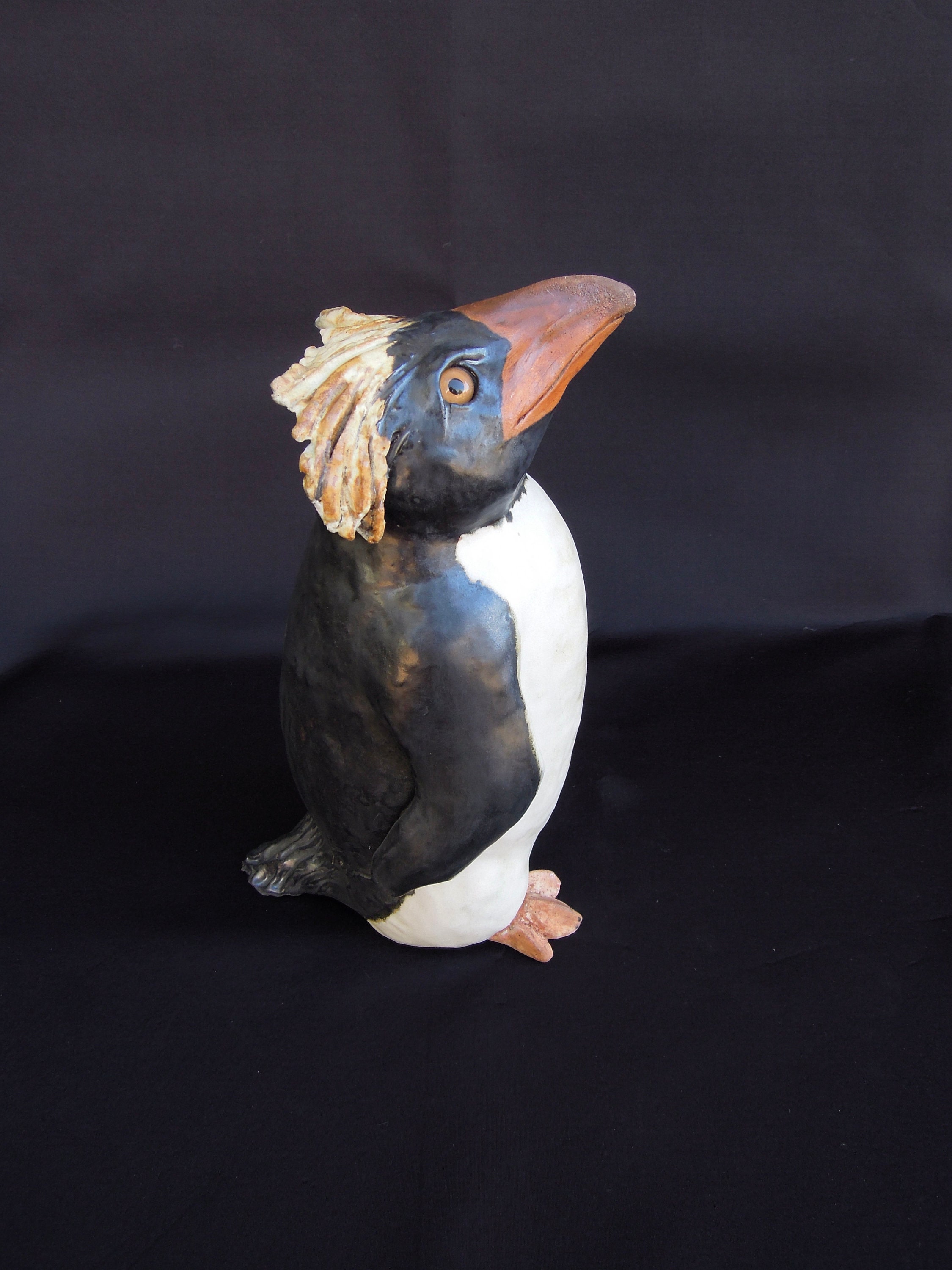 Handmade Ceramic Penguin Sculpture Macaroni Penguin Original | Etsy