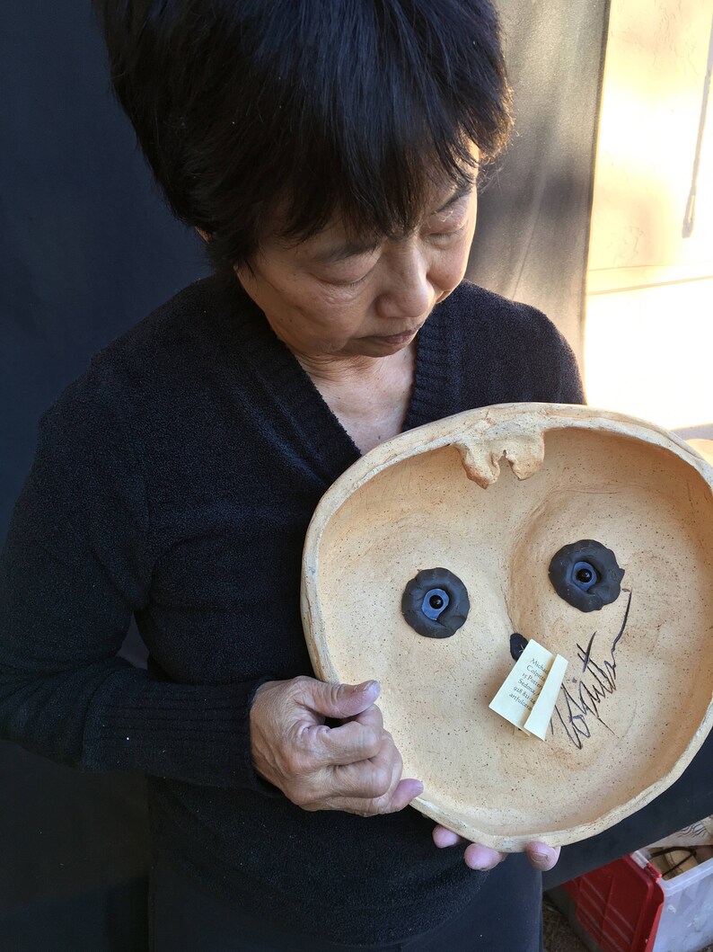 Handmade Original Ceramic Owl Mask Clay Art Mask Owl Sculpture Unique ...