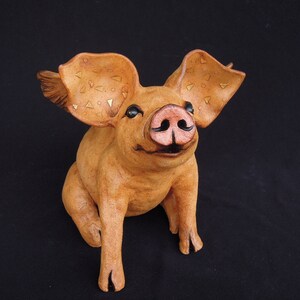 When Pigs Fly, Hand Sculpted Stoneware Clay Pig With Wings, Winged Pig ...