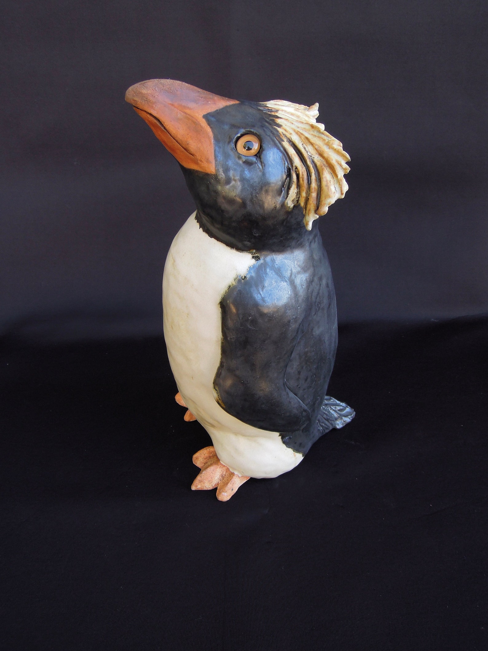 Handmade Ceramic Penguin Sculpture Macaroni Penguin Original | Etsy