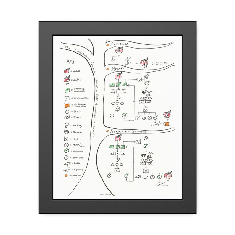 Branches of Government Framed Poster ~ Hand Drawn by Melissa - Etsy