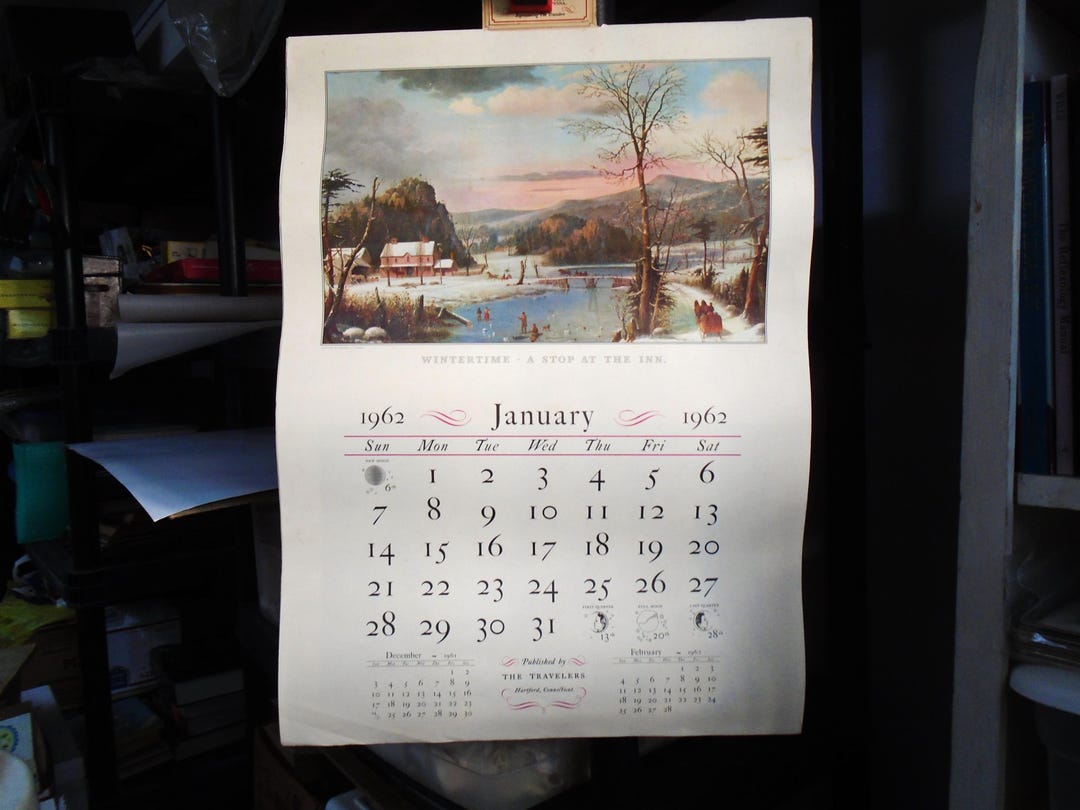 Currier & Ives 1962 Calendar, the Travelers, Complete With 12 Prints - Etsy