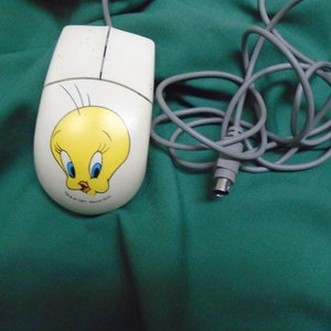 Vintage Tweety Bird Computer Mouse, Fellowes, 6 Pin Mini-din Connector ...