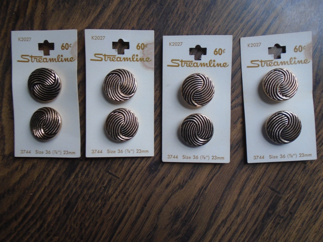 8 Vintage Streamline Metal Swirl Buttons on Cards (23mm) - Etsy