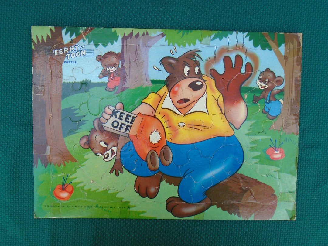 Terry Bears Terry-toon Frame Tray Puzzle, 1950's Cardboard Jigsaw ...