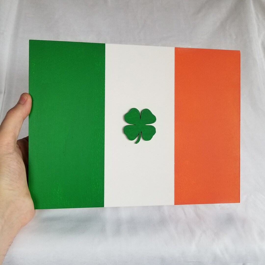 Irish Flag Painted on Wood, Wooden Flag Wall Decor 9x12, Irish Decor ...