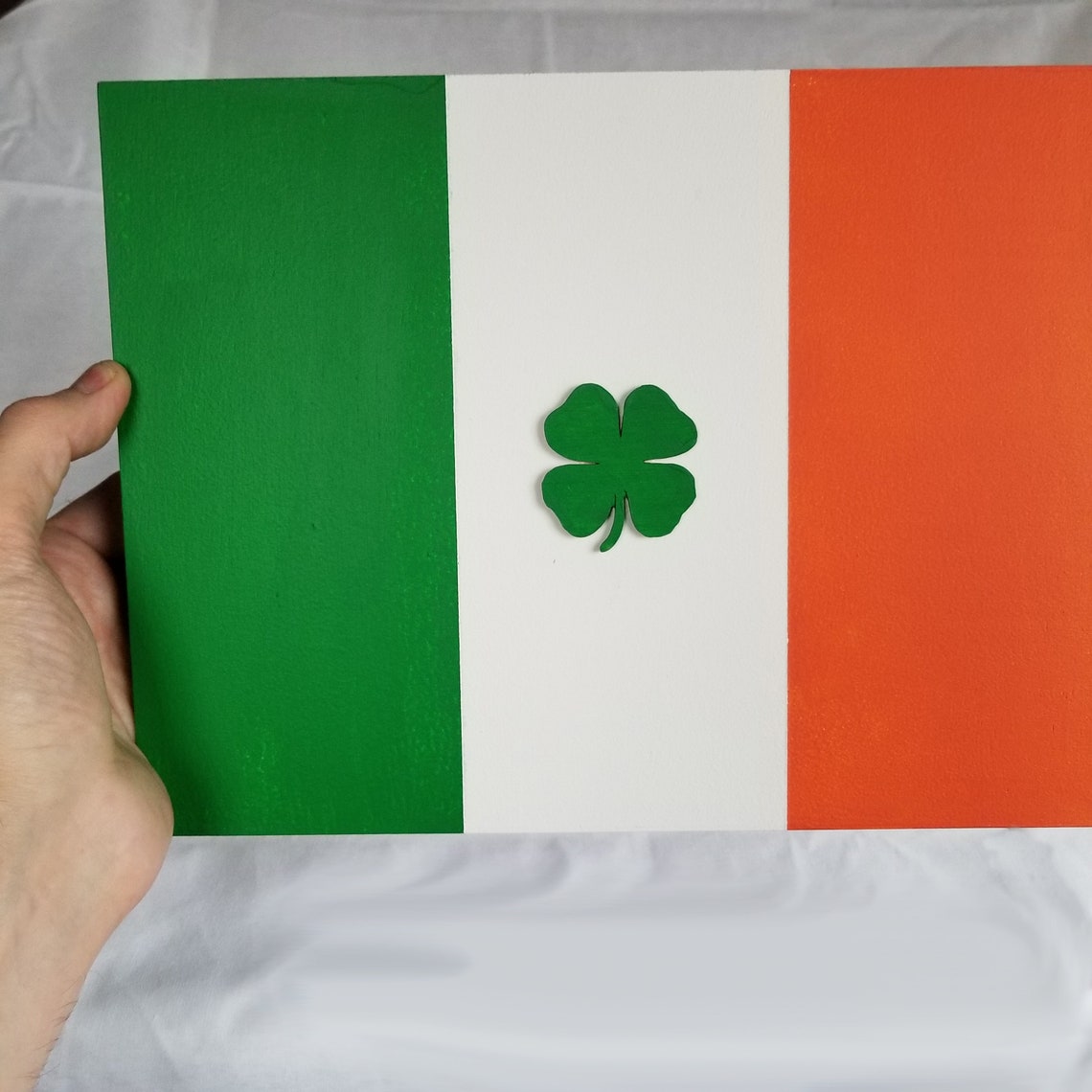 Irish Flag Painted on Wood, Wooden Flag Wall Decor 9x12, Irish Decor ...