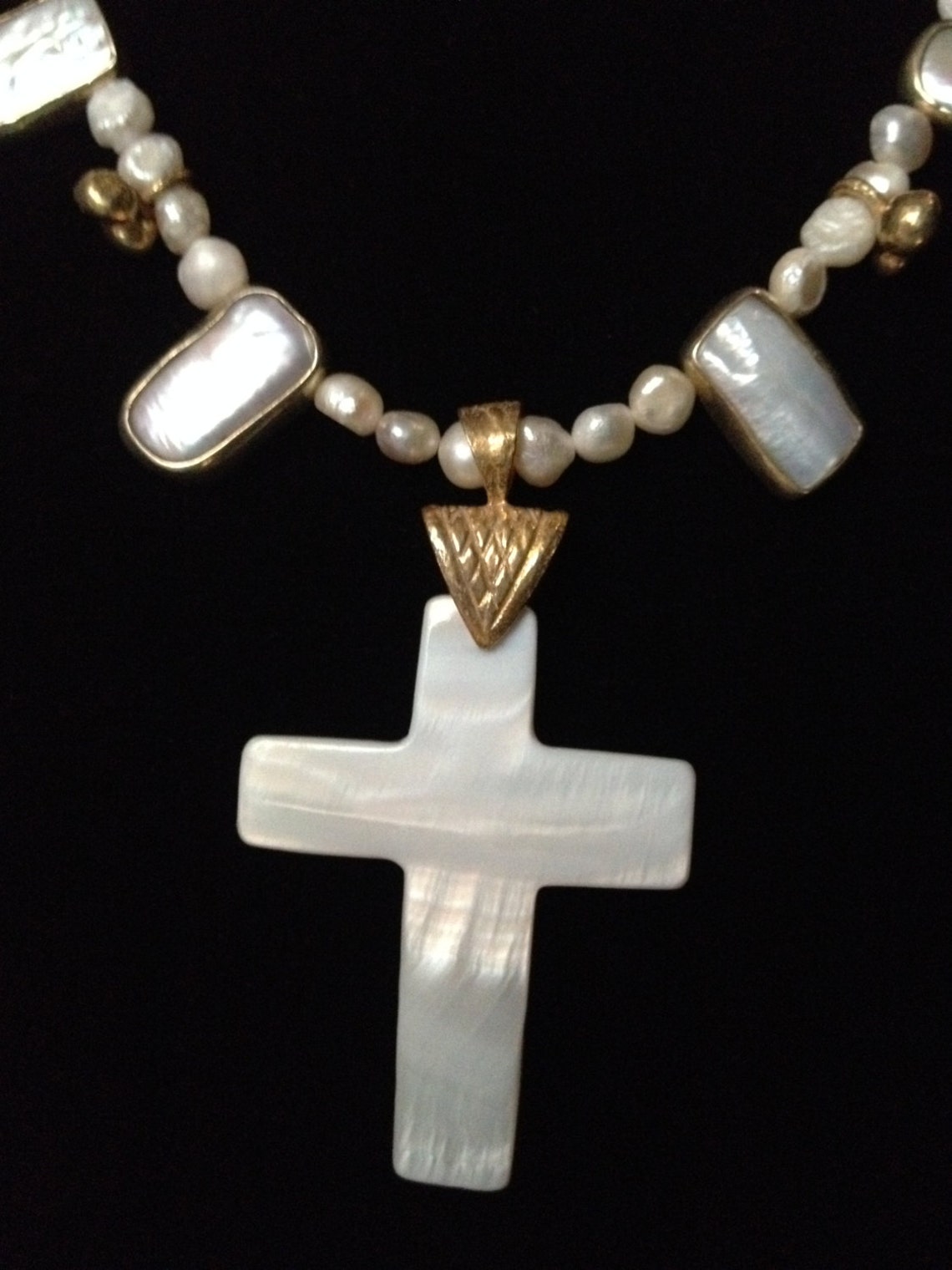 Pearl Cross Necklace - Etsy