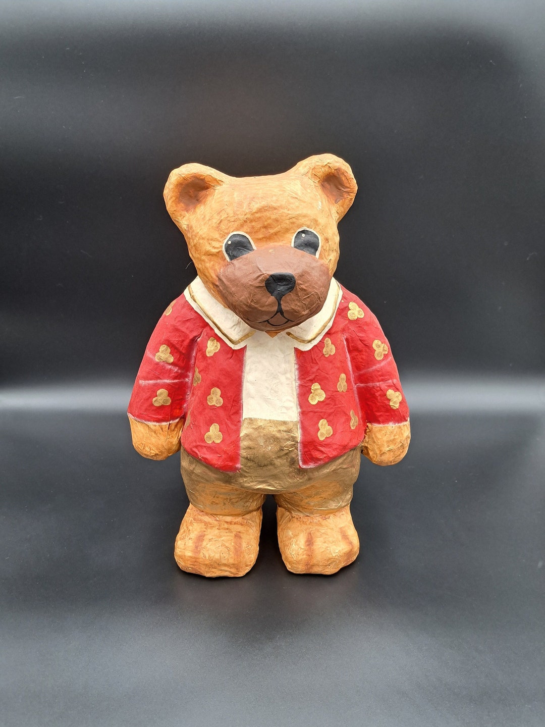 Papier Mache Bear Figurine, Vintage Bear Sculpture, Big Bear Handmade ...