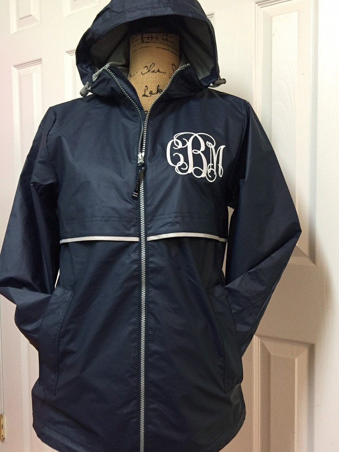 Monogrammed Charles River Rain Jacket - Etsy
