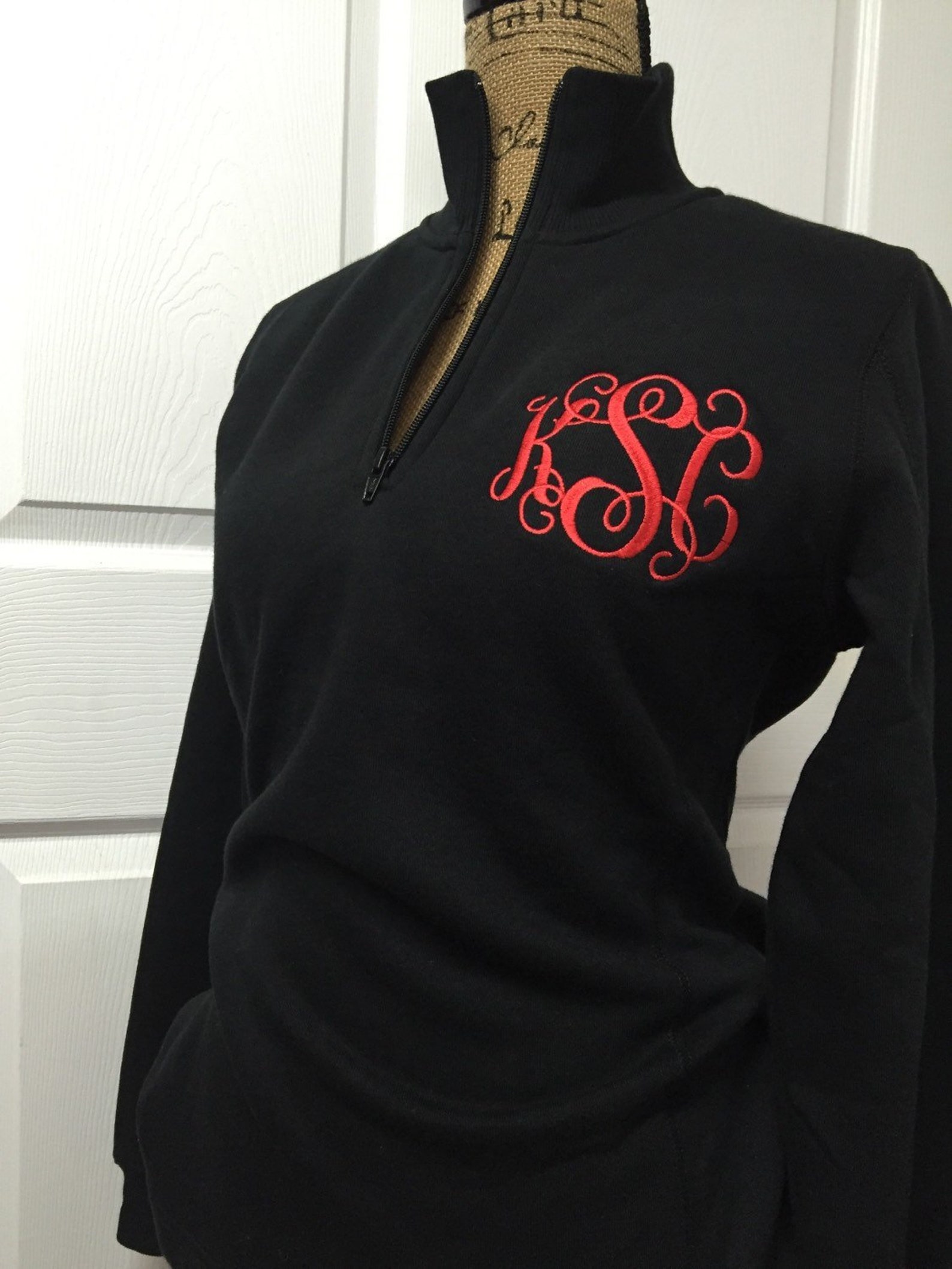 Ladies 1/4 Zip Monogrammed Pullover - Etsy