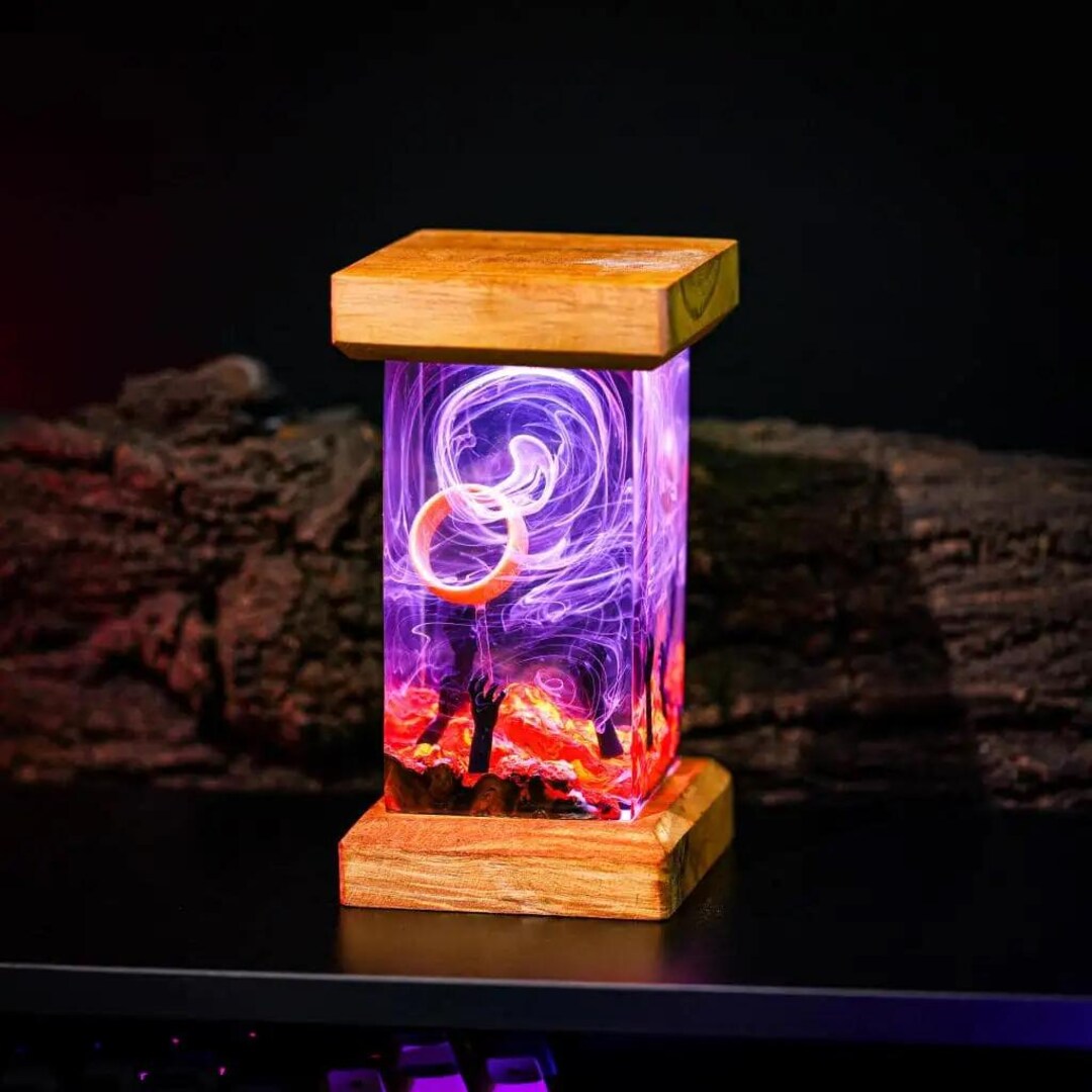 Rin.g of the Da.rk Lor.d Resin Night Light Epoxy Lamp S/aur.on Lamp ...