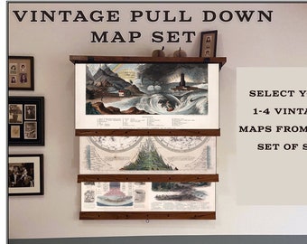 Pull Down Map Set | Etsy