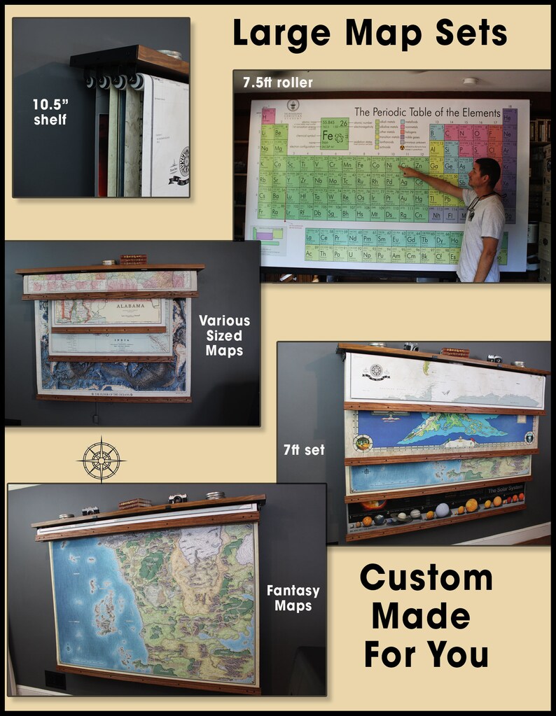 Pull Down Maps. Homeschool Maps. 60 Wide Set. 2 to 4 | Etsy