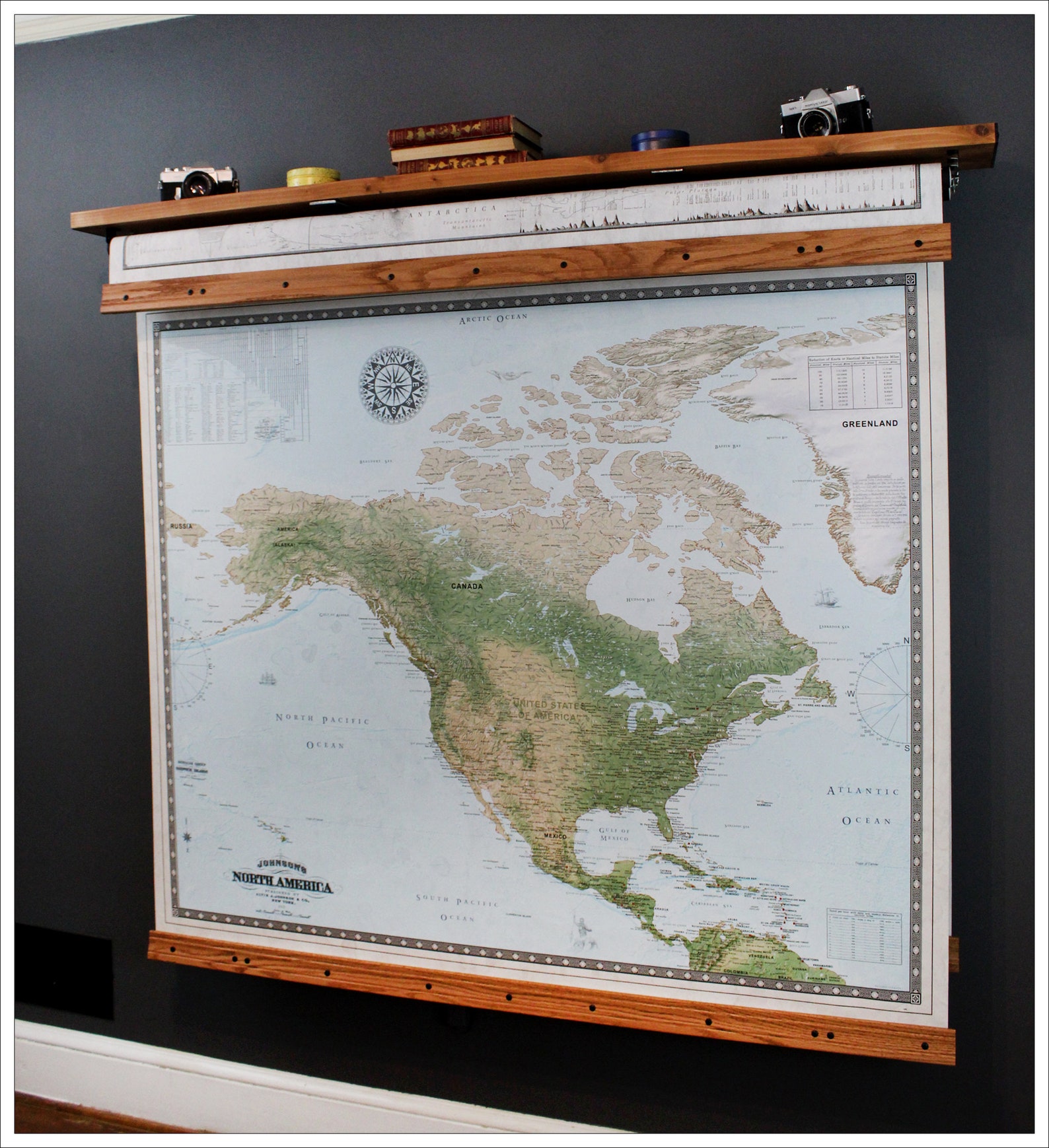 Pull Down Map Set. Three Modern Map Set. The World Europe | Etsy