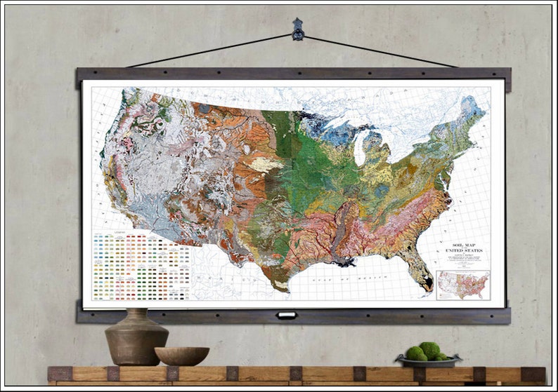 Mapa Vintage de los EE.UU. Mapa de América del Norte Mapa - Etsy México
