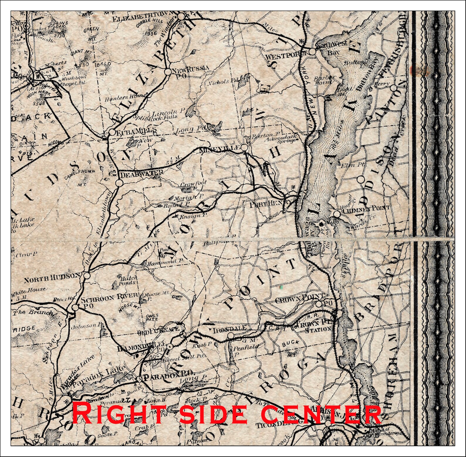 Adirondacks Map Map of the Adirondacks. Hanging Map 44x55. - Etsy