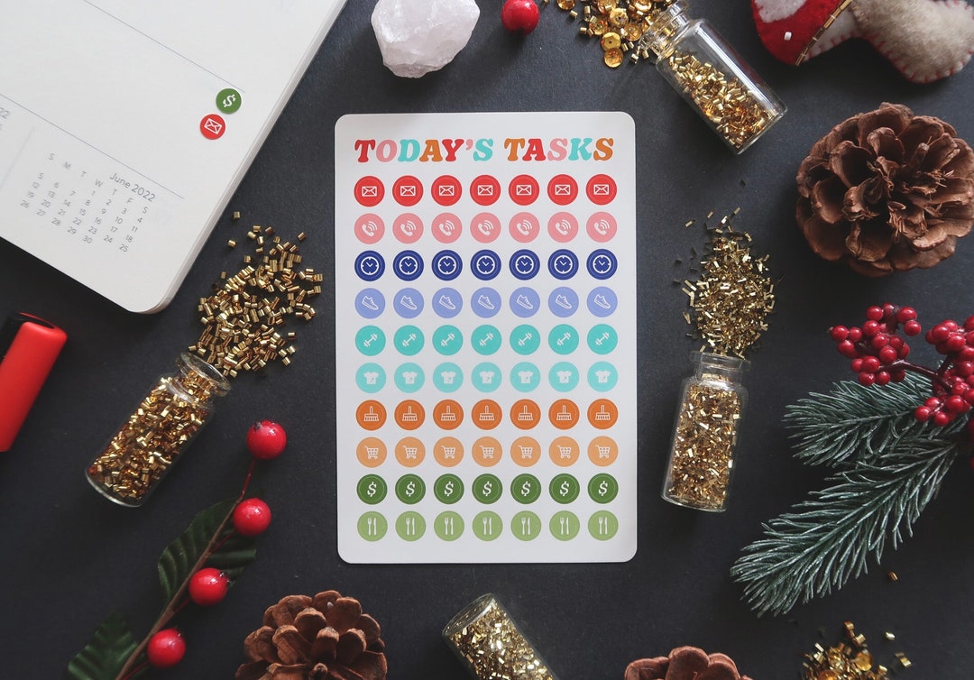Today's Tasks Planner Sticker Sheet Vinyl Sticker Sheet - Etsy