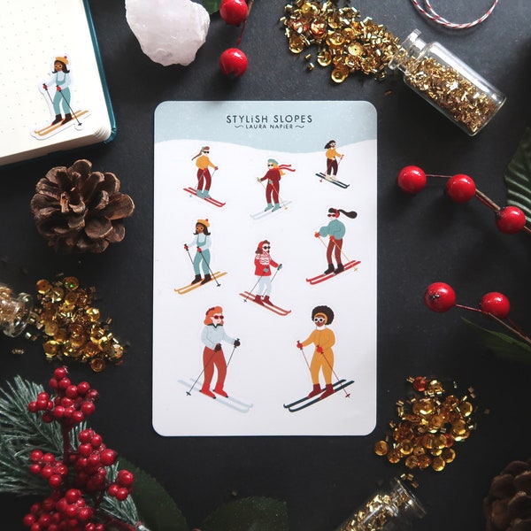 Skier Stickers - Etsy