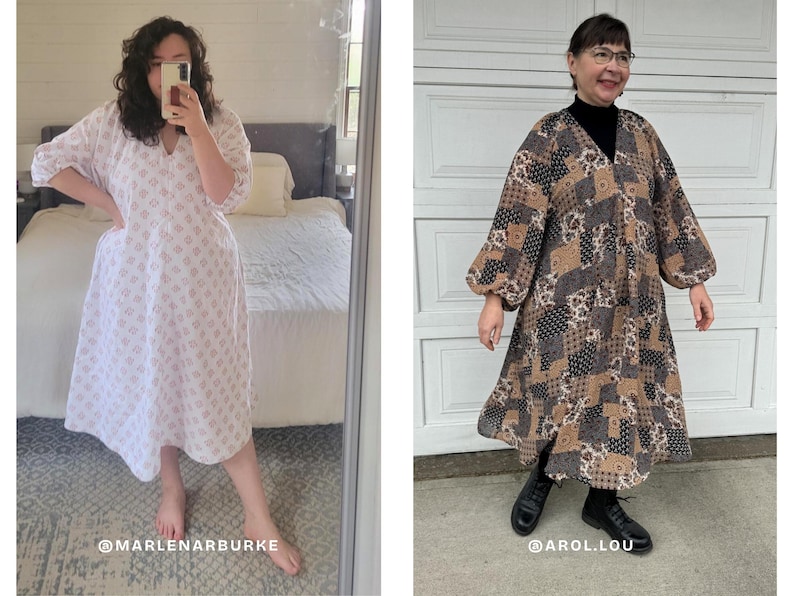 Luna Dress Top PDF Sewing Pattern, Size Inclusive 0-40, Detailed Video ...