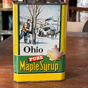 Vintage Ohio Pure Maple Syrup Metal Can - Etsy