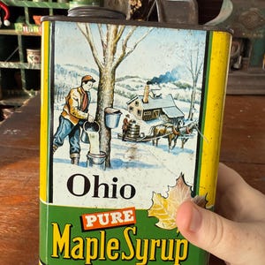 Vintage Ohio Pure Maple Syrup Metal Can - Etsy