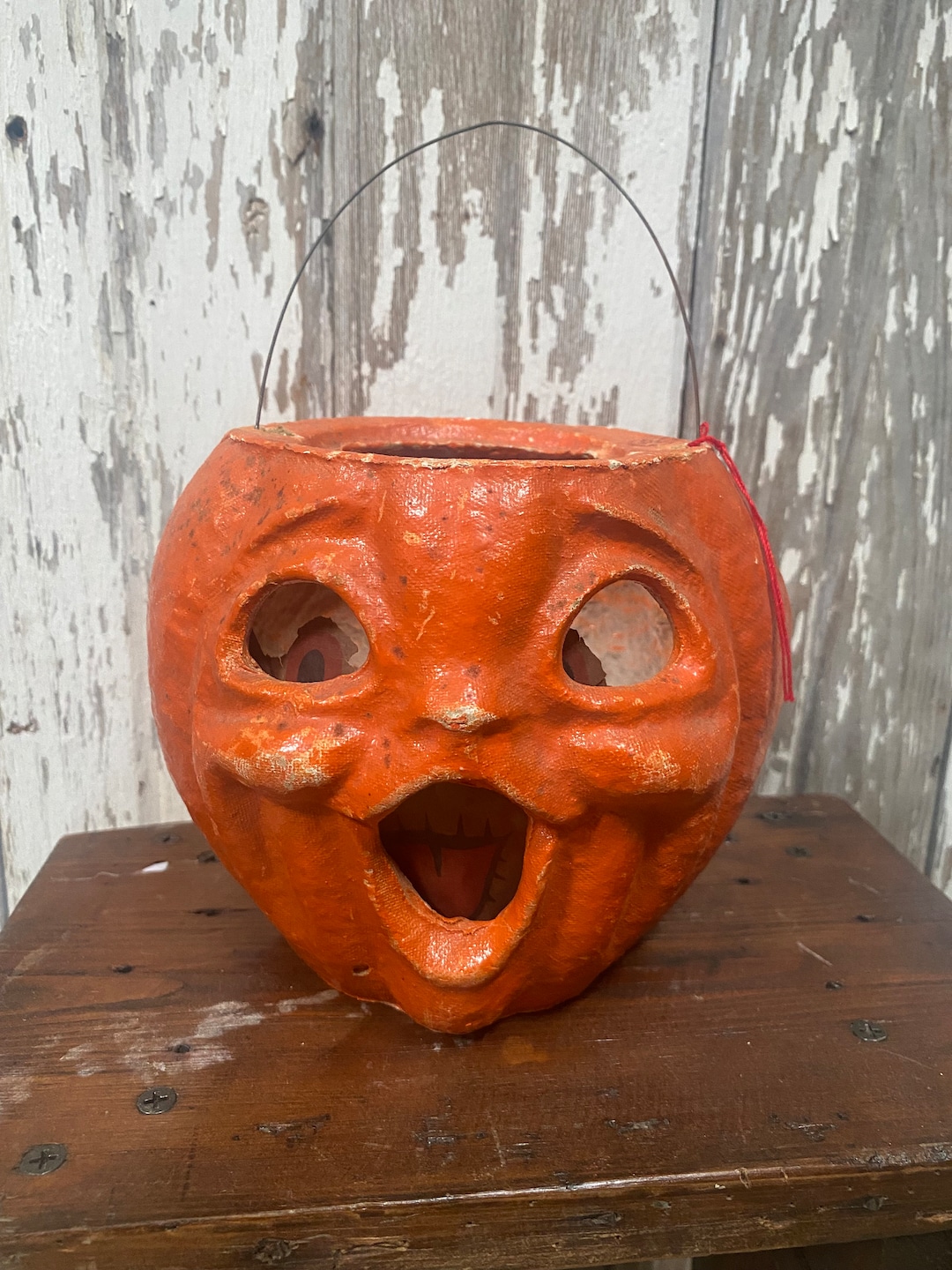 Vintage Halloween Paper Mache Jack O Lantern, Vintage Halloween Pumpkin ...