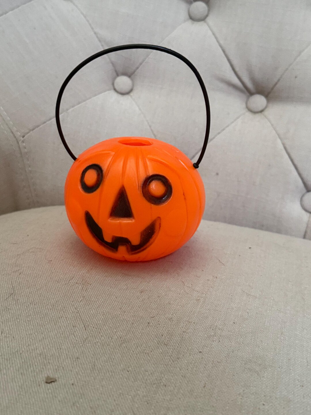 Vintage Halloween Blow Mold Tiny Candy Bucket - JOL Pumpkin W Bale - Etsy