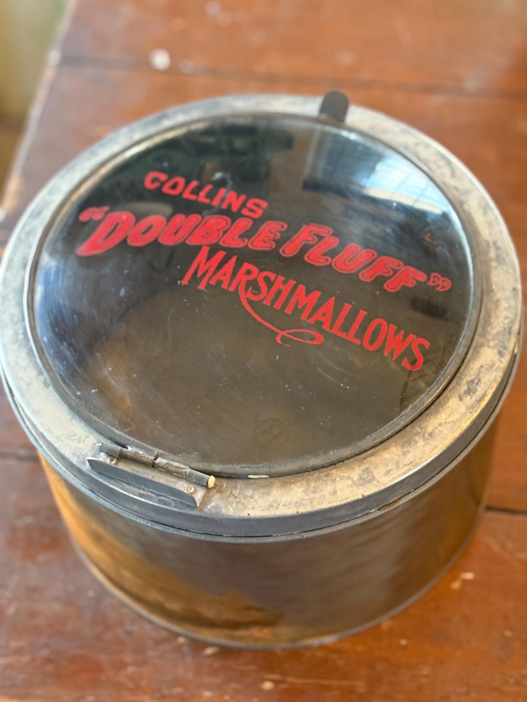 Vintage Marshmallow Tin - Collins Double Fluff - Rare Store Display W ...