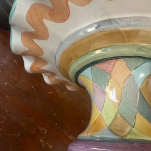 Vintage Taylor Fluted Cake Stand, Scalloped Edge Cake Stand Blue and ...