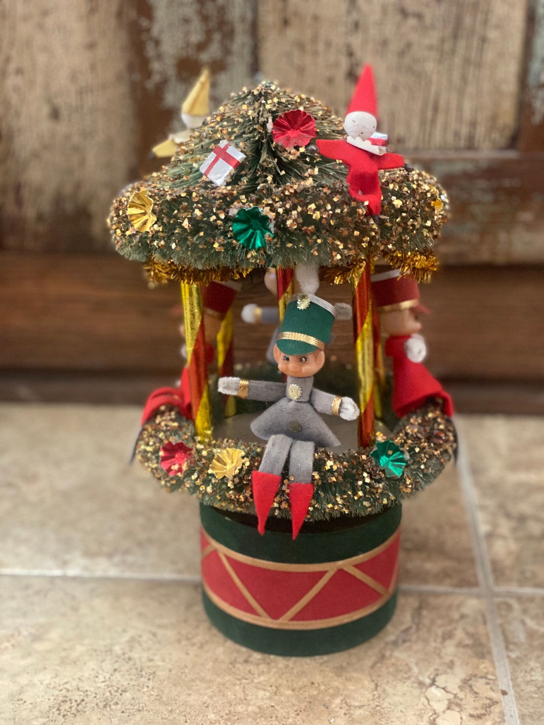 Vintage Christmas Japan Musical Carousel W/toy Soldiers - Etsy