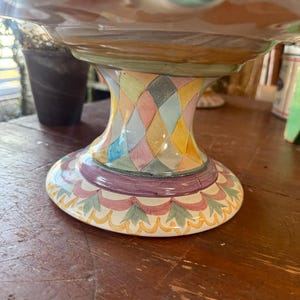 Vintage Taylor Fluted Cake Stand, Scalloped Edge Cake Stand Blue and ...