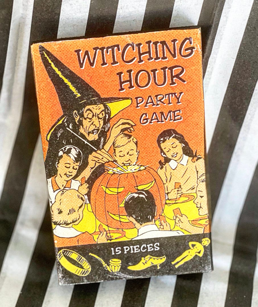 Vintage Inspired Halloween Shelf Block, Witching Hour Party Game Shelf ...