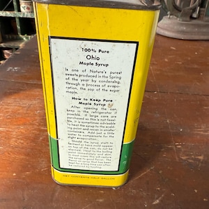 Vintage Ohio Pure Maple Syrup Metal Can - Etsy