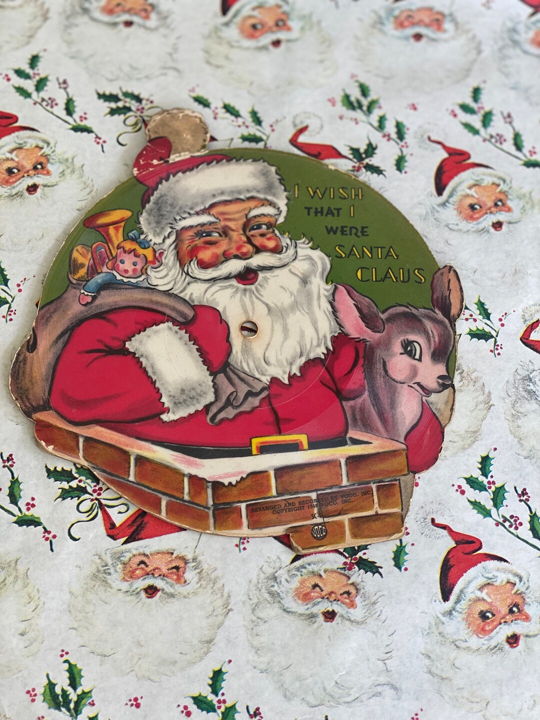 Vintage Christmas 1948 Voco Pictitr Disc / I Wish That I Were Santa ...