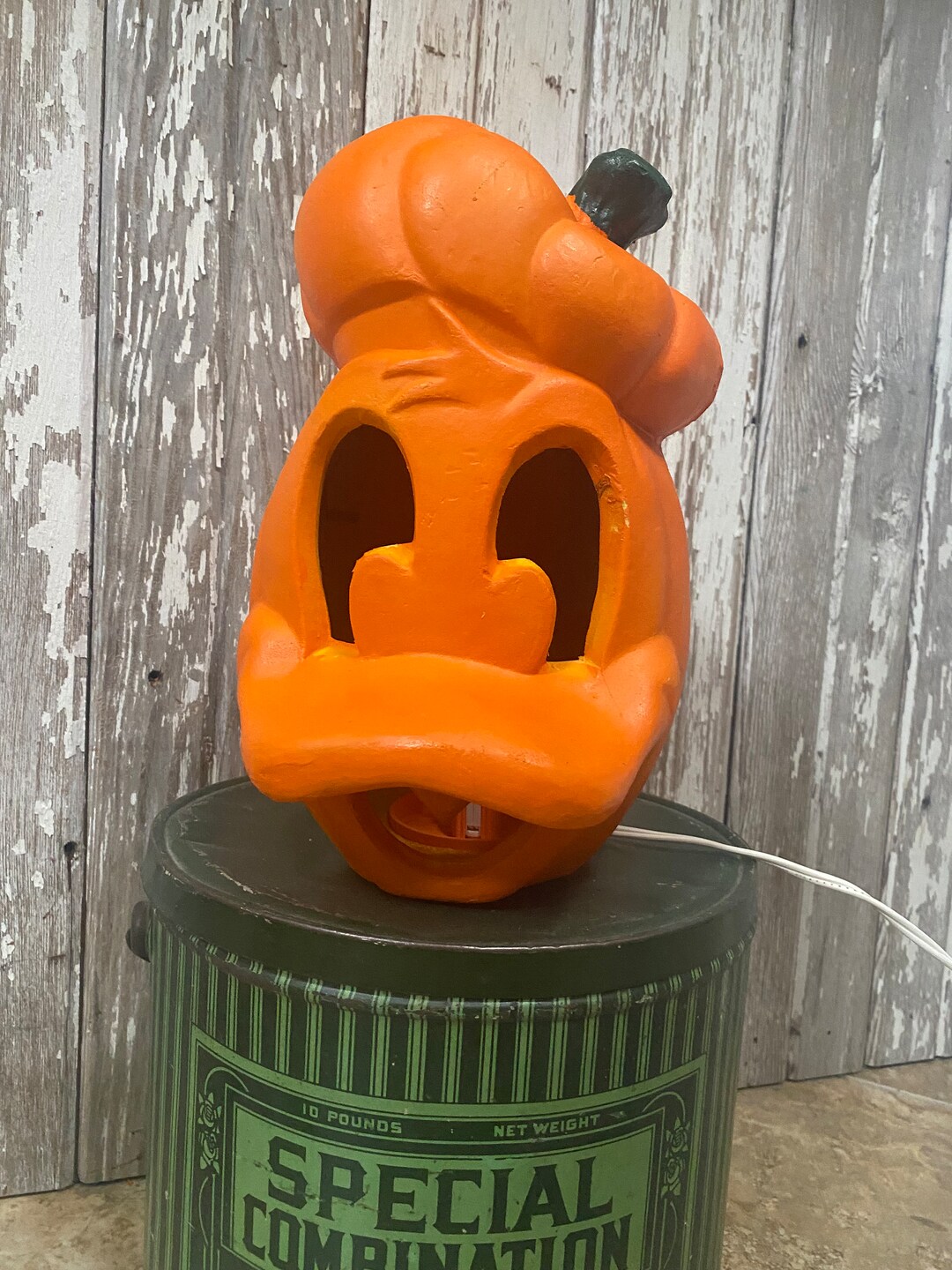 Vintage Halloween Donald Duck Light Up, Disney 1999 Pumpkin Light up ...