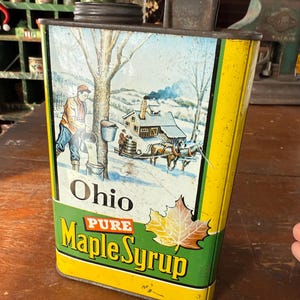 Vintage Ohio Pure Maple Syrup Metal Can - Etsy